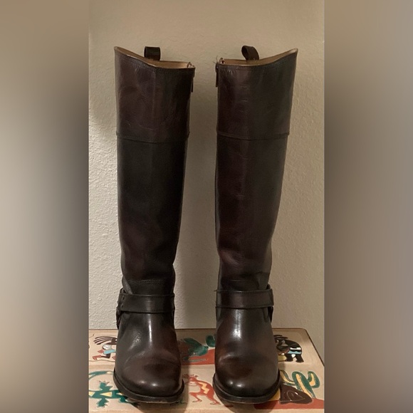 Frye | Shoes | Frye Philip Harness Inside Zip Brown And Black Leather ...